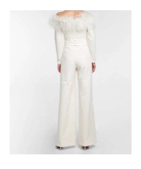 SAFIYAA LONDON Feather-trimmed Jumpsuit
