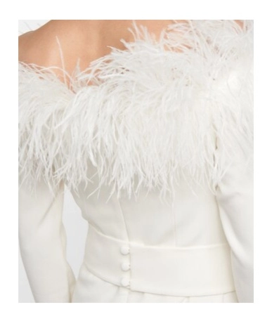 SAFIYAA LONDON Feather-trimmed Jumpsuit