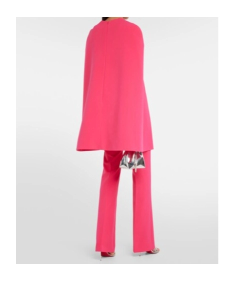 SAFIYAA LONDON Cinzia Crepe Jumpsuit With Cape Sleeves And Wide Legs
