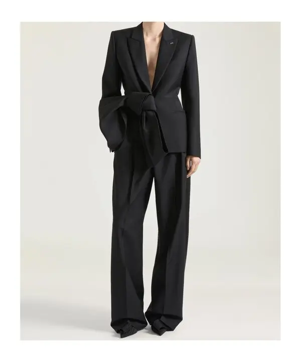 Givenchy Single-breasted Jacket In Wool And Mohair With Bow