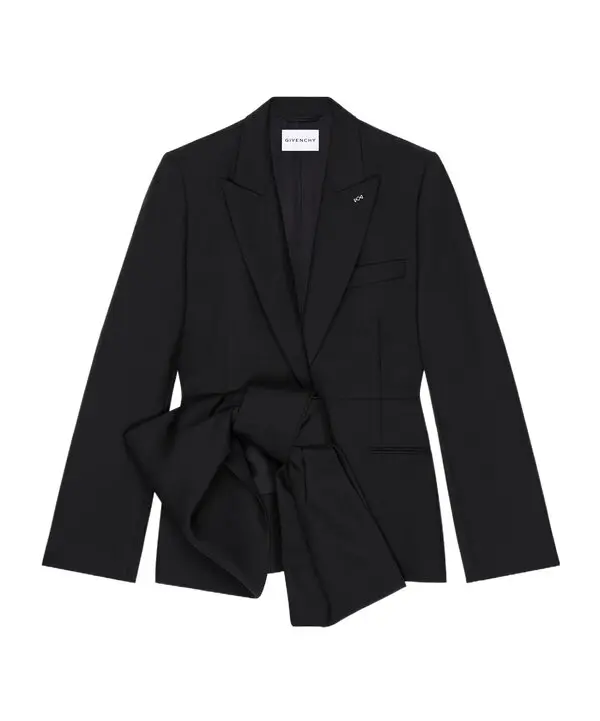 Givenchy Single-breasted Jacket In Wool And Mohair With Bow