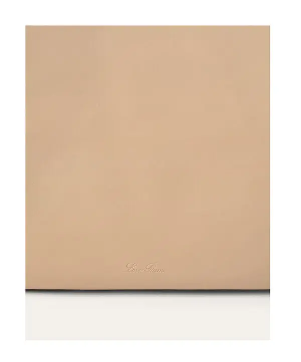 Loro Piana Leather Tote Bag With Embossed Logo - Ancient Sandstone