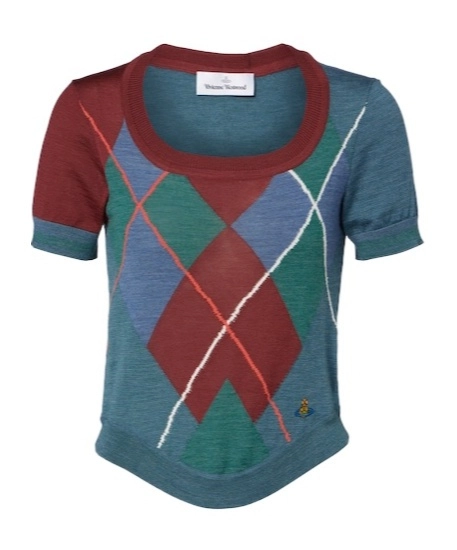 VIVIENNE WESTWOOD Argyle Wool And Cotton Sweater - Blue