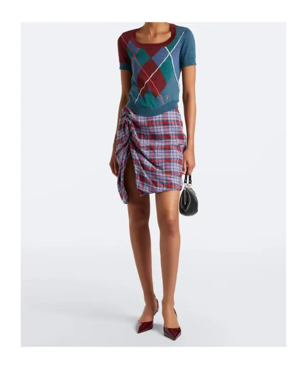 VIVIENNE WESTWOOD Argyle Wool And Cotton Sweater - Blue