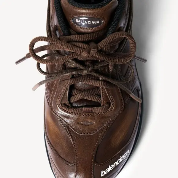 Balenciaga Radar Leather Sneakers - Brown/black