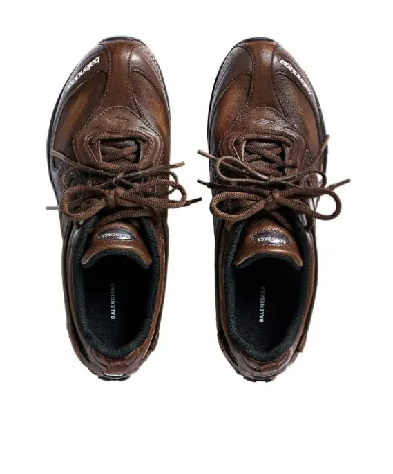 Balenciaga Radar Leather Sneakers - Brown/black