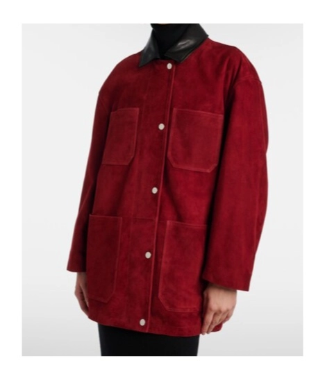 Nour Hammour Barn Leather-trimmed Suede Jacket