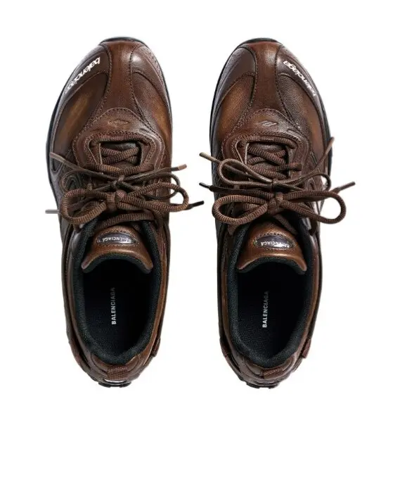 Balenciaga Radar Leather Sneakers - Brown/black