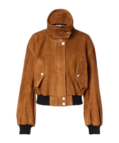 Nour Hammour Briar Suede Bomber Jacket - Brown