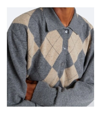 RÓHE Argyle Wool-blend Polo Sweater