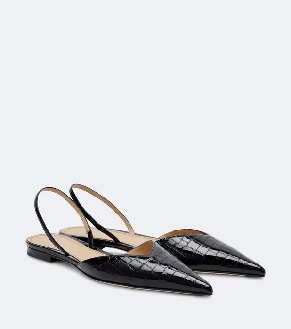 Victoria Beckham Leather Slingback Flat Sandals