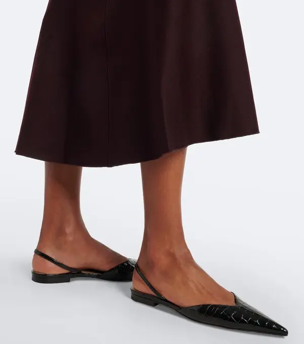 Victoria Beckham Leather Slingback Flat Sandals