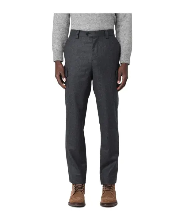 Brunello Cucinelli Virgin Wool Cargo Pants - Dark Gray