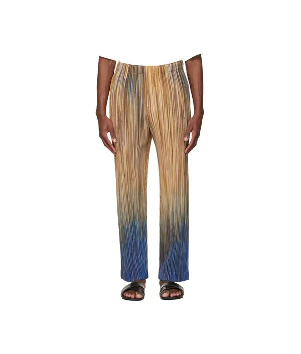 Issey Miyake Homme Plissé Pleated Print Pants - Multicolor