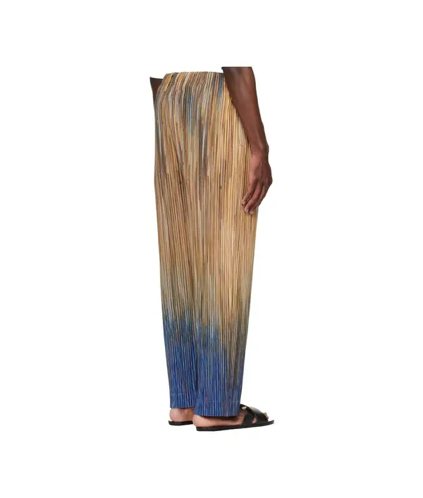 Issey Miyake Homme Plissé Pleated Print Pants