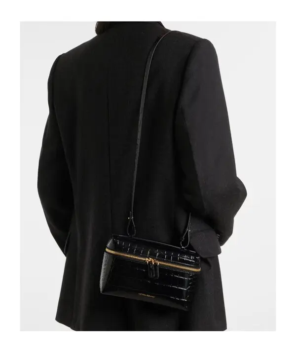 Victoria Beckham Crocodile-embossed Leather Zip Shoulder Bag