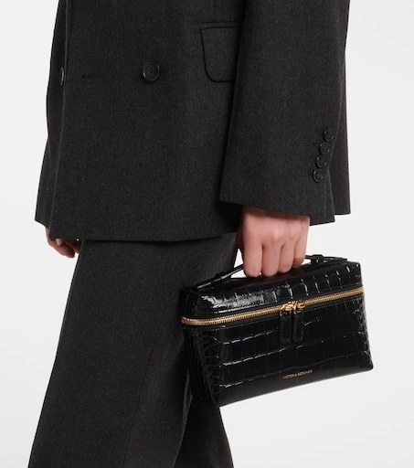 Victoria Beckham Crocodile-embossed Leather Zip Shoulder Bag