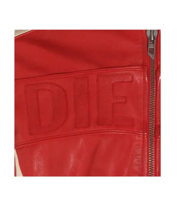 DIESEL® Zip-up Crewneck Leather Jacket