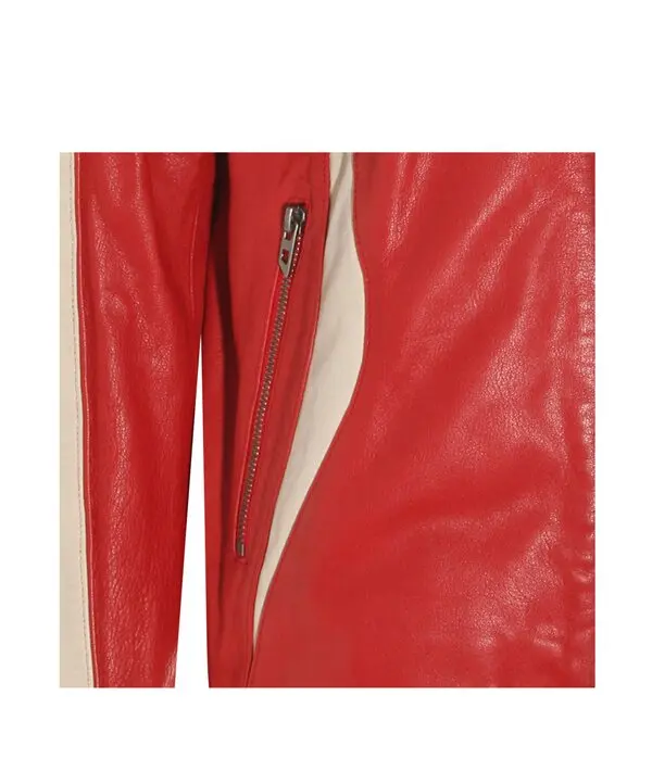 DIESEL® Zip-up Crewneck Leather Jacket