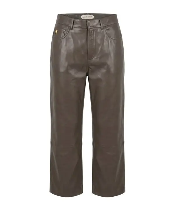 Alberta Ferretti Leather Trousers With Belt Loops - Brown