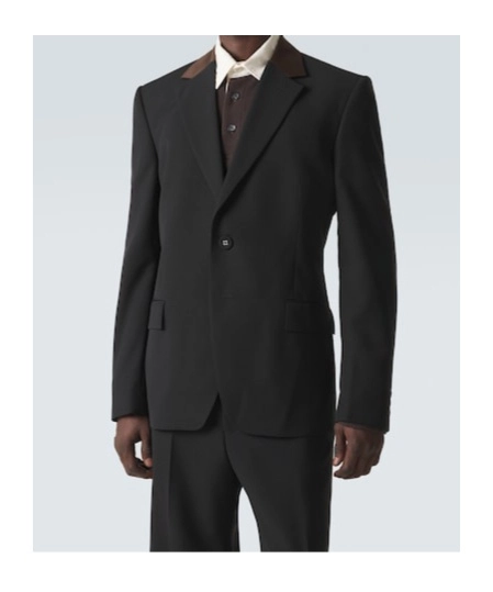 WALES BONNER Alto Satin-trimmed Virgin Wool Blazer