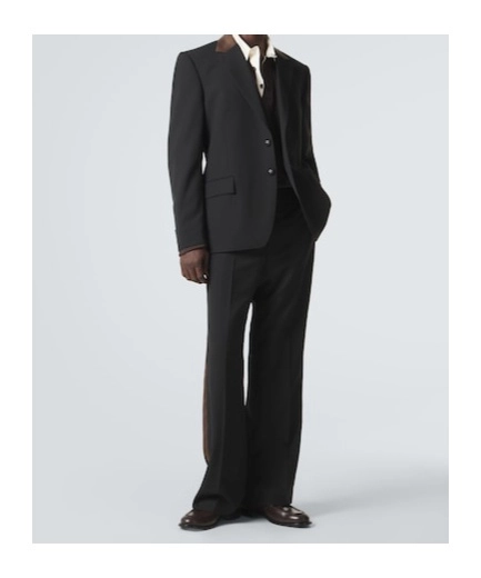 WALES BONNER Alto Satin-trimmed Virgin Wool Blazer
