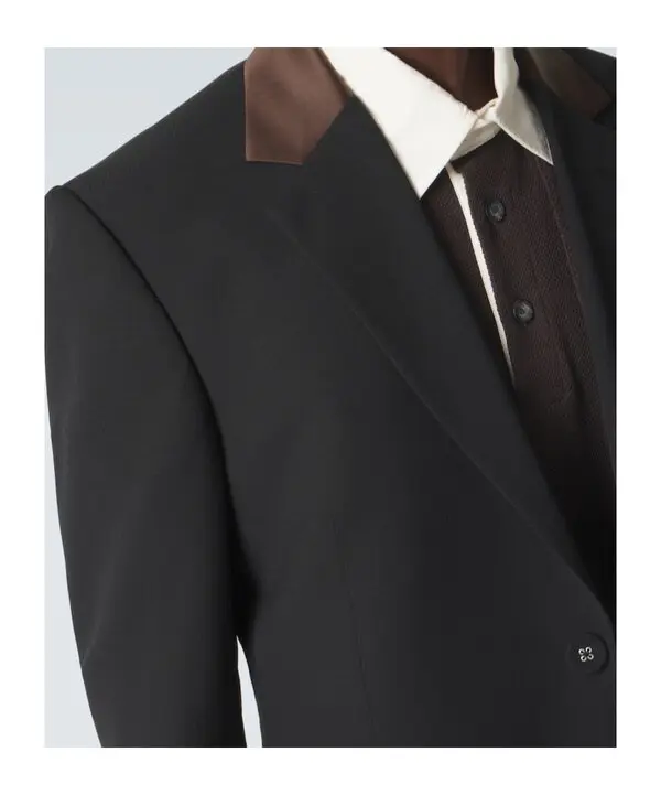 WALES BONNER Alto Satin-trimmed Virgin Wool Blazer