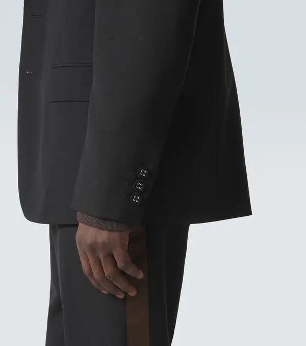 WALES BONNER Alto Satin-trimmed Virgin Wool Blazer