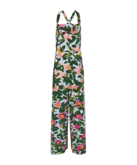 Oscar De La Renta Floral Cotton-blend Jumpsuit - Multicolor