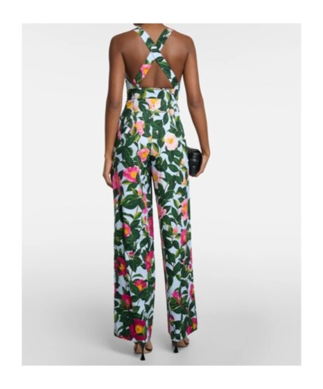 Oscar De La Renta Floral Cotton-blend Wide-leg Jumpsuit