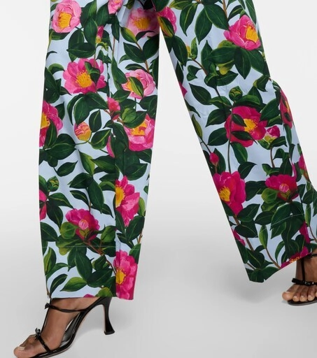 Oscar De La Renta Floral Cotton-blend Wide-leg Jumpsuit