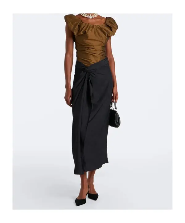VIVIENNE WESTWOOD Ginnie Off-shoulder Ruffled Top - Brown