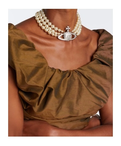 VIVIENNE WESTWOOD Ginnie Off-shoulder Ruffled Top - Brown