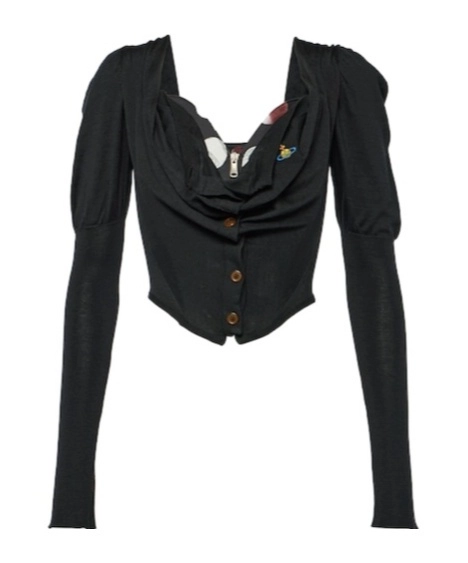VIVIENNE WESTWOOD Puff-shoulder Wool And Silk Top - Black