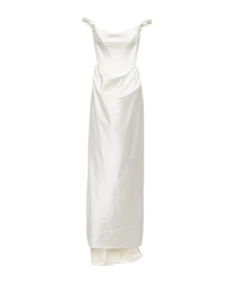 VIVIENNE WESTWOOD Camille Satin Draped Bridal Gown - White