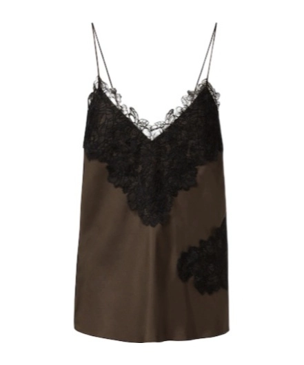 RÓHE Lace-trimmed Silk Satin Camisole - Black