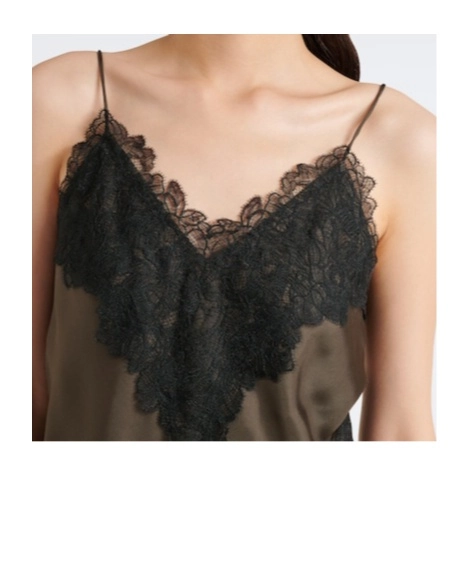 RÓHE Lace-trimmed Silk Satin Camisole - Black