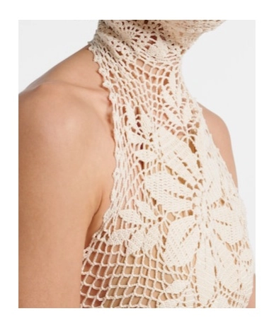 Magda Butrym Crochet Floral High Neck Sleeveless Top