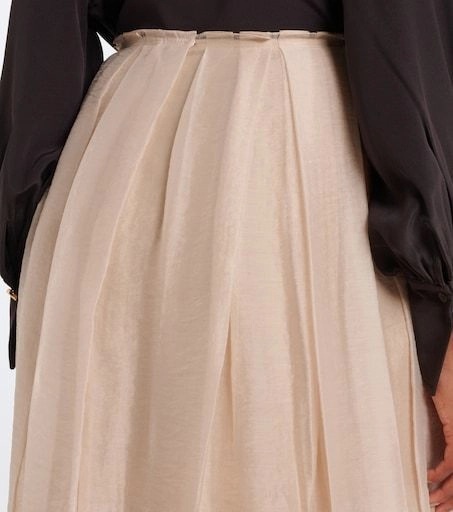 Vince Tiered Pleated Midi Skirt