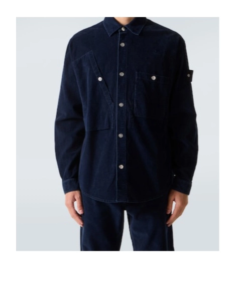 Stone Island Compass Cotton-blend Corduroy Overshirt