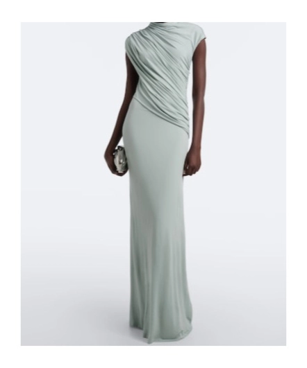 Tove Saffron Draped Jersey Maxi Dress