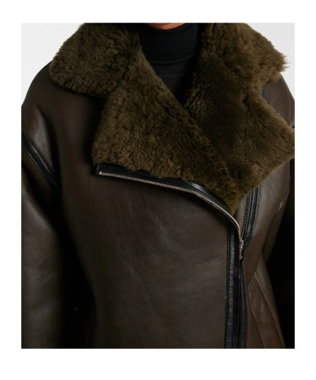 Nour Hammour Jacqueline Shearling-trimmed Leather Jacket