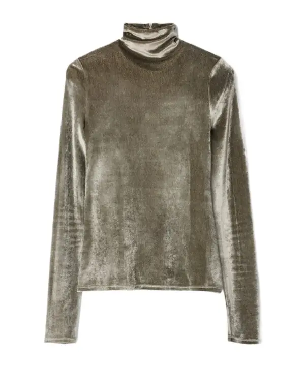 LEMAIRE Fitted Stand-collar Top With Long Sleeves - Green