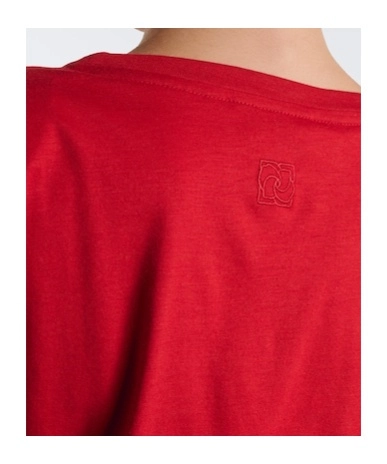 Magda Butrym Cropped Cotton-blend Jersey T-shirt With Knot Detail - Red