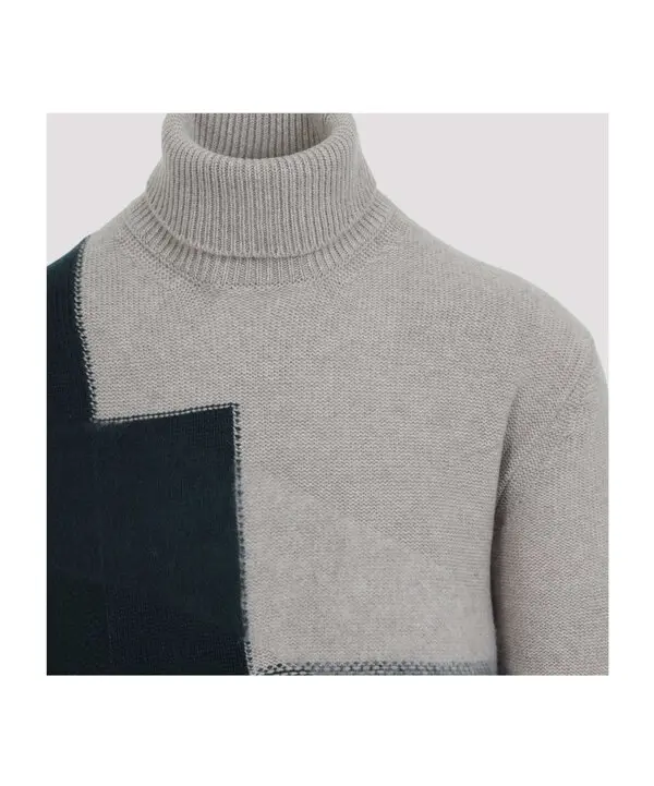 Zegna Colour-block Turtleneck Sweater