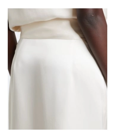 RÓHE Gathered Satin Midi Skirt