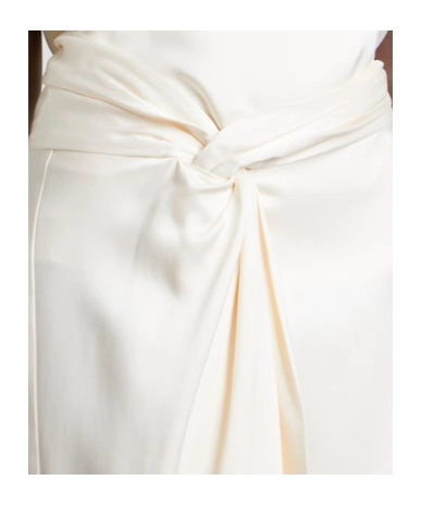 RÓHE Gathered Satin Midi Skirt