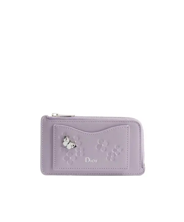 Dior Jardin Cosmos Zipped Card Holder - Purple