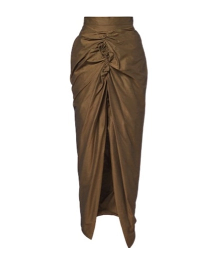 VIVIENNE WESTWOOD Panther Gathered Cotton-blend Midi Skirt - Green