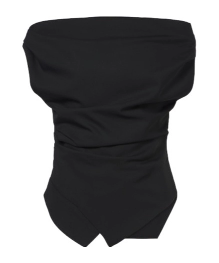 RÓHE Draped Asymmetric Top - Black